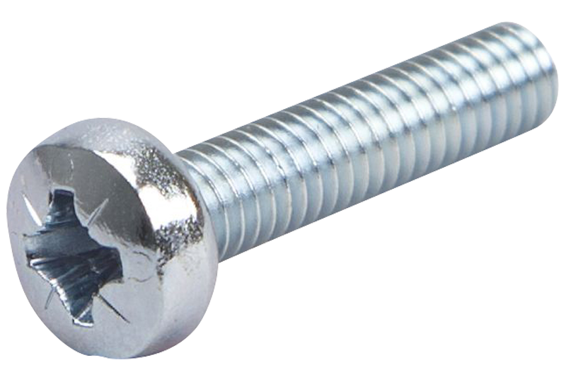 341287, Maskinskrue DIN 7985 10/Ø10 PZ stål carbon medium sortgalv ...